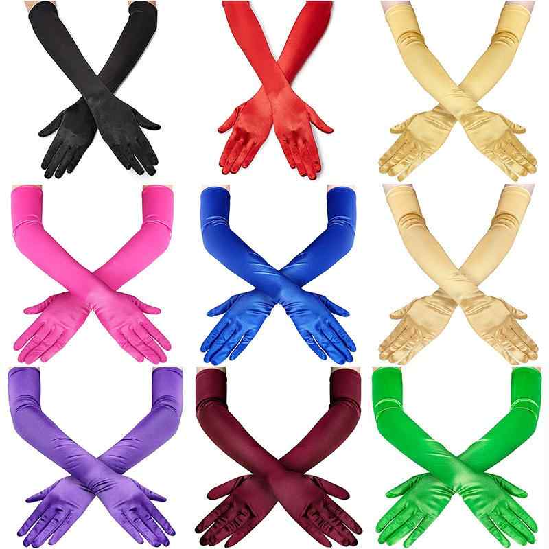 ・性別: 女性・機能: 装飾・カラー展開: ホワイト、ロイヤルブルー、ネイビー、ピンク、ブラック、レッド、ゴールド、ワインレッド、グリーン、ローズピンク、シャンパン、パープル・素材: サテン・スタイル: 5本指ロングタイプ・: 欧米スタイル