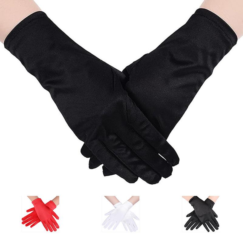 ・性別: レディース・機能: 装飾用・カラー: ブラック、ホワイト、レッド・素材: サテン・スタイル: ショート丈、5本指・: