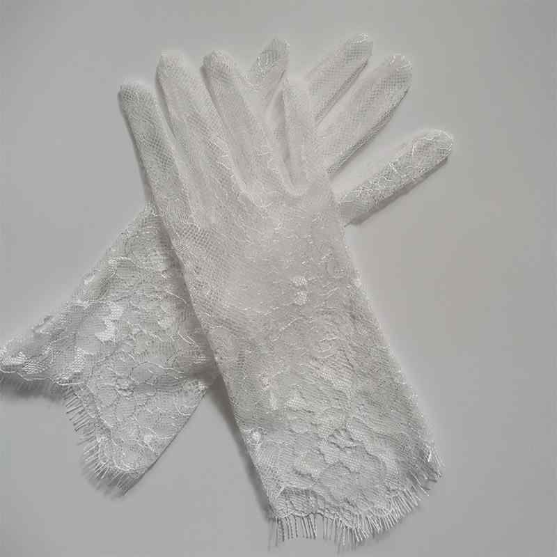 ・対象: レディース・機能: 装飾・カラー: ホワイト・素材: レース・: ショート丈、5本指・スタイル: シンプル