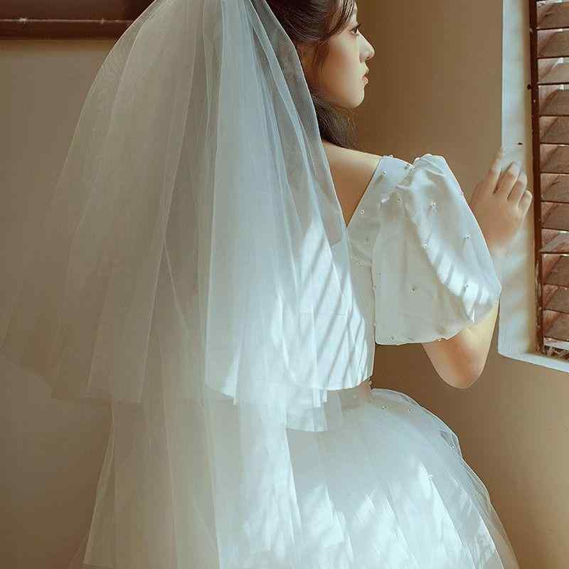 ・カテゴリ: ヘッドドレス・対象: レディース・スタイル: ナチュラル、シンプル・素材: 布・タイプ: 2層式・: ジオメトリック・長さ: 60cm-80cm・カラー: ホワイト・用途: 結婚式、誕生日、旅行、お祝い、記念日