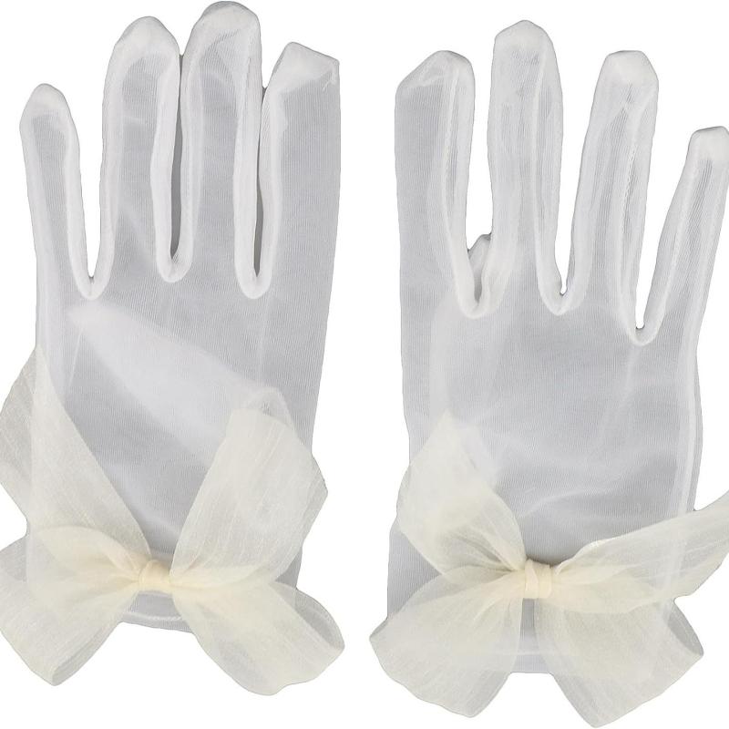 ・性別: レディース・機能: 装飾・カラー: ホワイト・素材: メッシュ・スタイル: ショート、5本指・: