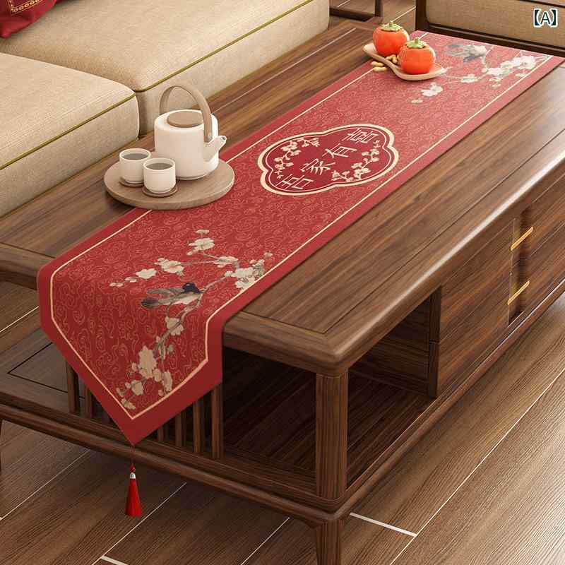 ・スタイル: 中式・サイズ: 35x140cm, 35x160cm, 35x180cm, 35x220cm, 35x240cm・柄: 喜家枝頭麻感, 報喜花枝麻感, 慶喜瓊花麻感, 喜紋花鳥麻感, 朱砂柿影麻感, 赤 龍鳳呈喜麻感, 赤 喜...