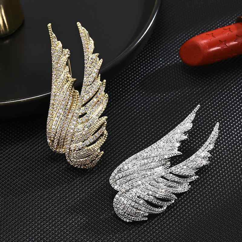 ・カテゴリ: ブローチ・対象: レディース・素材: 銅・加工: メッキ・: ウィング・カラー: ゴールド、シルバー・スタイル: ファッション、オフィス