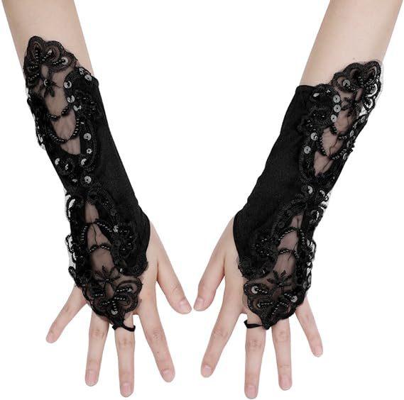 ・対象: 女性・機能: 装飾・カラー展開: ブラック、ライトパープル、ロイヤルブルー、ホワイト、ピンク、レイクブルー、レッド・素材: レース、サテン・スタイル: フィンガーレス