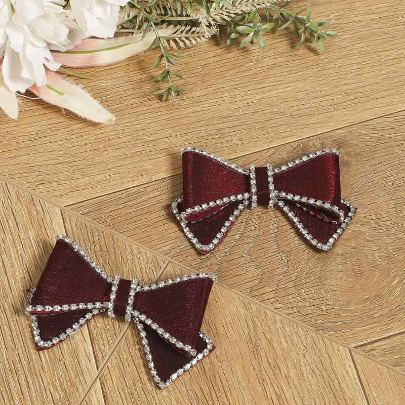 ・カラー: ワインレッド・サイズ: 9*6cm・タイプ: リボン型シューズクリップ・適応靴タイプ: スニーカー、革靴、ブーツ、サンダル、カジュアルシューズ、布靴、ワークシューズ・スタイル: ファッション、フォーマル