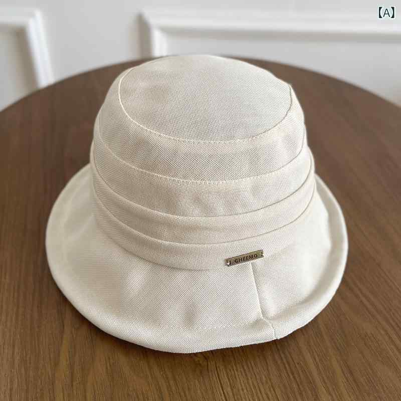 ・カテゴリ: 日よけ帽子・トップ形状: ラウンド・つばの形状: つば広・カラー展開: アイボリー、キャメル、ブラック・サイズ展開: フリーサイズ（頭囲 約55〜57cm）・機能: UVカット、通気性、日よけ・スタイル: ビジネス、エレガント...