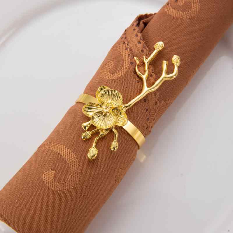 ・素材: 合金・表面加工: 電気メッキ・スタイル: 中華風・柄: 梅の花・カラー: イエロー、ゴールド・カテゴリ: ホテル用テーブル装飾品