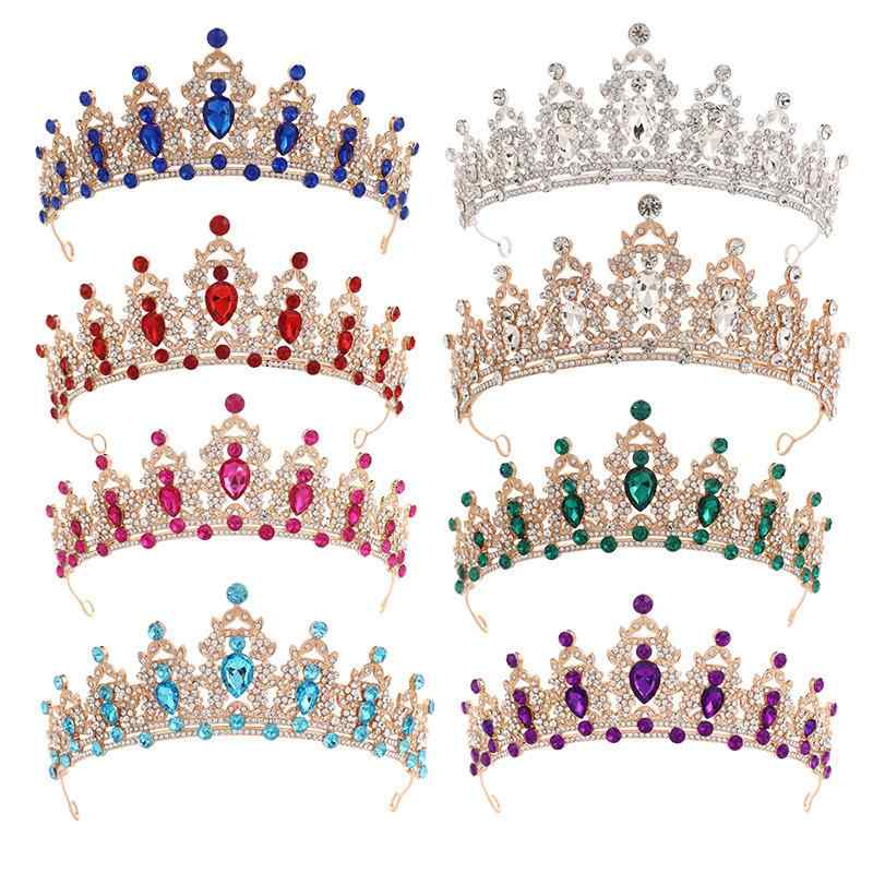 ・素材: 合金・スタイル: 欧米風・カテゴリ: ヘッドドレス・対象: レディース・形状: 王冠・加工: メッキ・装飾: クリスタル・用途: 結婚式、誕生日、旅行、祝日、展示会、販促、記念式典、ビジネス、セレモニー・カラー展開: ゴールド×レ...