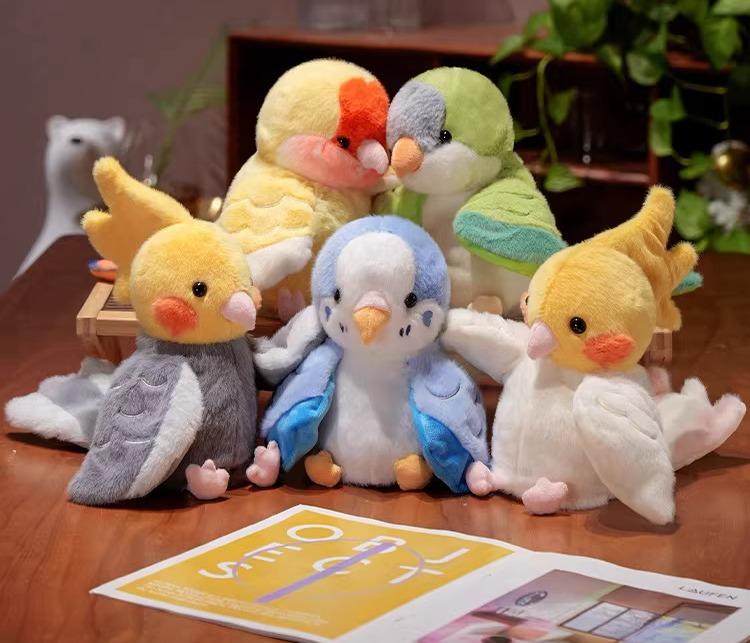 ・ぬいぐるみ種類: 鳥・おもちゃの種類: ハンドパペット・対象年齢: 全年齢対象・詰め物: PP綿・素材: フリース生地・性別: 男女兼用・高さ: 20cm・カラー展開: ブルー、イエロー、グレーグリーン、グレー、グリーンオレンジ、イエローピーチ