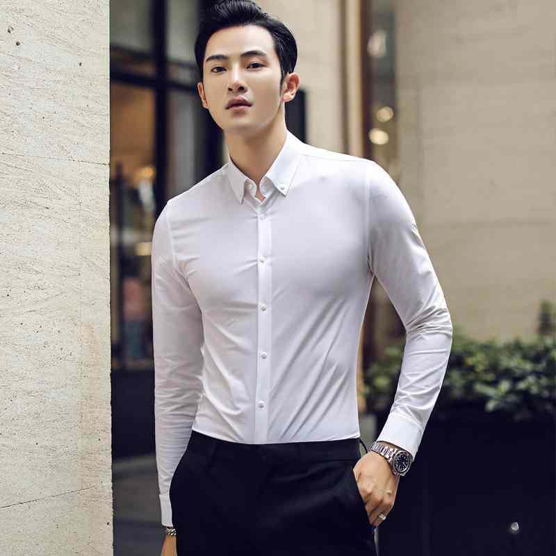 ・カテゴリ: シャツ・スタイル: アーバン・フィット感: スリム・襟の形: スクエアカラー・袖丈: 長袖・柄: 無地・厚み: 普通・主な素材: ポリエステル 74%・カラー展開: ホワイト、ブラック、グレー・サイズ展開: S、M、L、XL、...