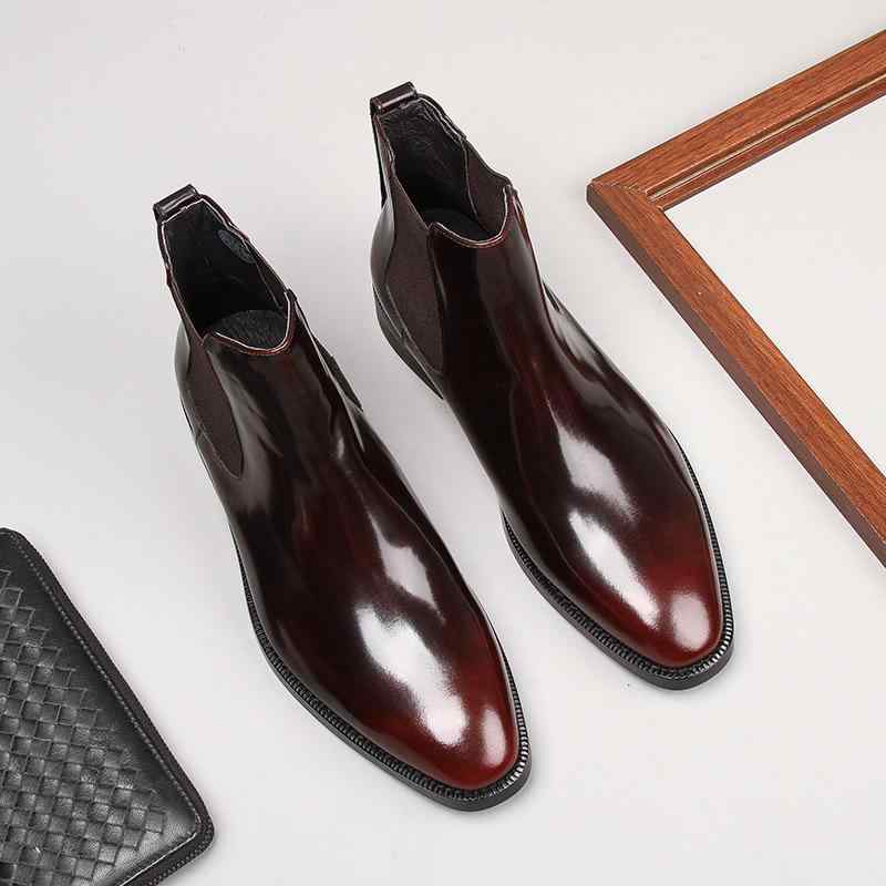 ・カテゴリ: ブーツ・対象: 18歳〜40歳・アッパー素材: 牛革・性別: メンズ・スタイル: カジュアル・つま先形状: ポインテッドトゥ・ヒールの高さ: 1-3cm・: ショートブーツ・装飾: ステッチ・カラー展開: ブラック、ボルドー、...