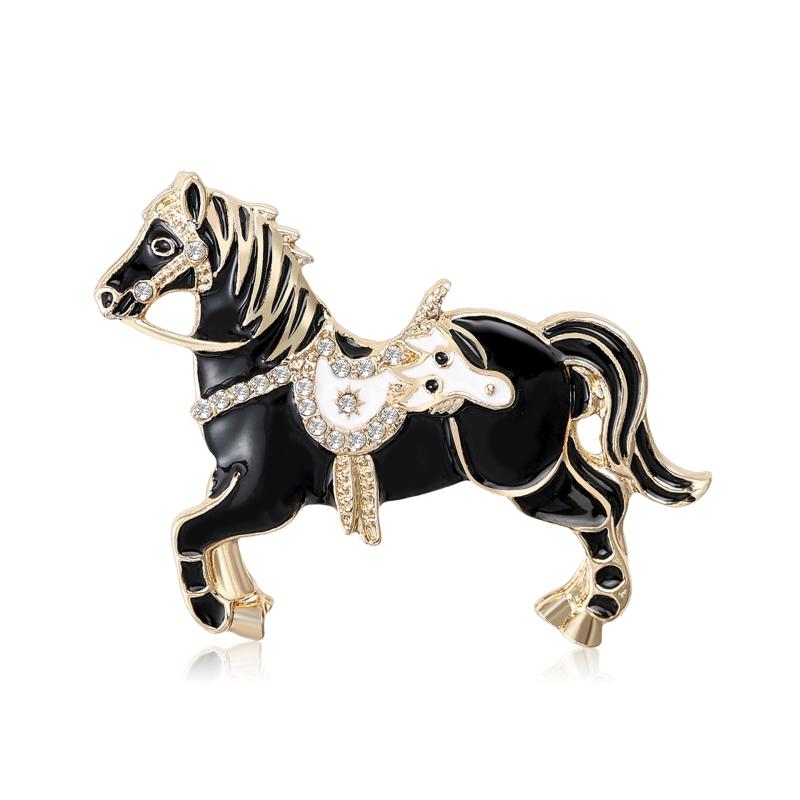 ・カテゴリ: ブローチ・素材: 合金・: 動物、馬・加工: ラインストーン・カラー展開: ブラック、ホワイト、ブラウン、レッド・機能: 装飾、調整、チラ見え防止・スタイル: シンプル、通勤・対象: レディース