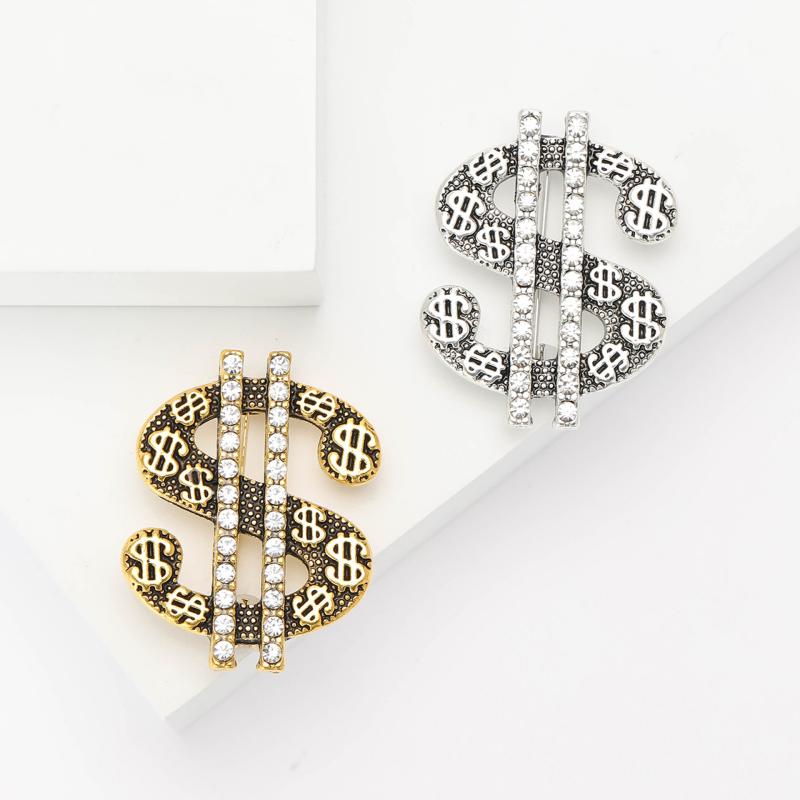 ・素材: 合金・対象: メンズ・加工: ラインストーン装飾・カラー: アンティークゴールド、アンティークシルバー・機能: 装飾・スタイル: 個性的、レトロ・カテゴリ: ブローチ