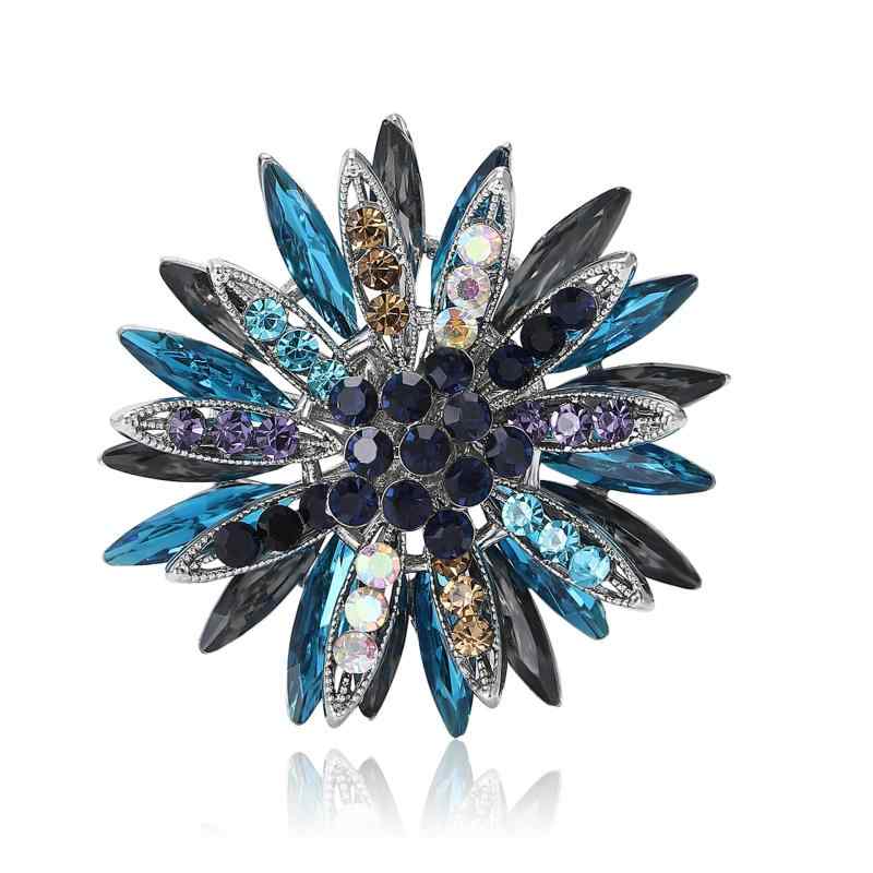 ・カテゴリ: ブローチ・対象: レディース・スタイル: 通勤、オフィス・素材: 合金・装飾: ラインストーン・モチーフ: 花、植物・カラー展開: コーヒーゴールド、パープル、シルバー、ブルー