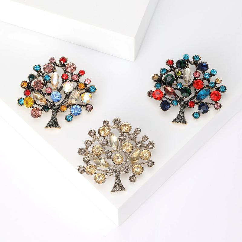 ・カテゴリ: ブローチ・対象: レディース・素材: 合金・加工: ラインストーン・: 樹木、植物、花・スタイル: ファッション、通勤・カラー展開: マルチカラー、ブラウン・用途: 装飾