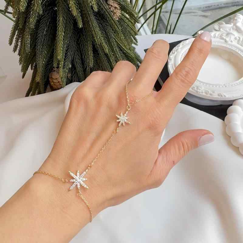 ・カテゴリ: ハンドアクセサリー・主な素材: ラインストーン・加工: メッキ加工・: 星型、八芒星・スタイル: 欧米風・対象: レディース・カラー展開: シルバー、ゴールド・用途: 結婚式、展示会、ギフト