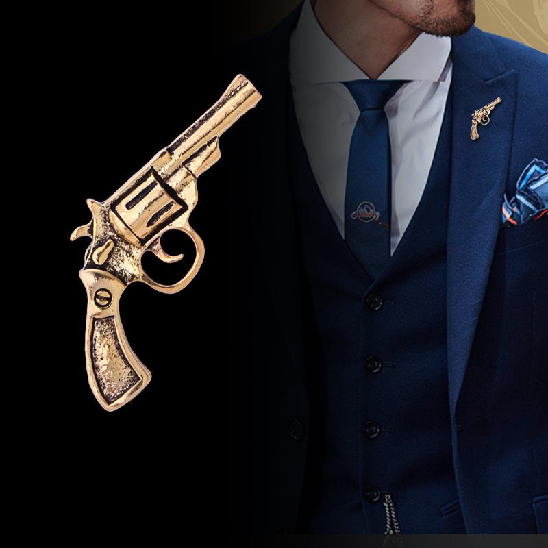 ・カテゴリ: ブローチ・対象: メンズ・スタイル: レトロ・素材: 合金・加工: メッキ加工・カラー: アンティークゴールド、アンティークシルバー