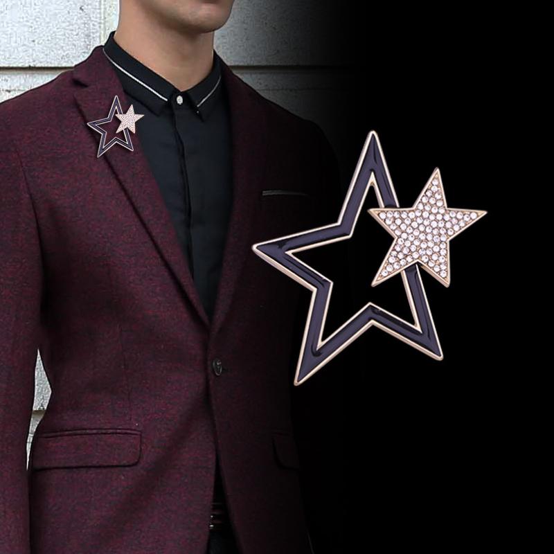 ・カテゴリ: ブローチ・素材: 合金・: 星形・加工: メッキ・カラー: ゴールド、シルバー・スタイル: トレンド・対象: ユニセックス・機能: 装飾