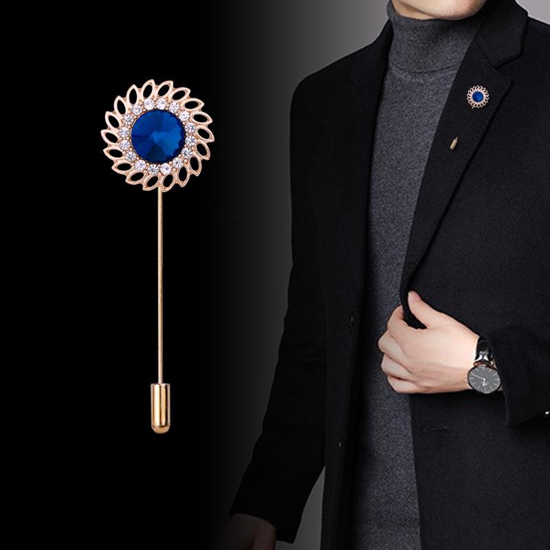 ・カテゴリ: ブローチ・素材: 合金・スタイル: ロングピン、トレンド、個性的・形状: ジオメトリック・加工: メッキ加工・カラー展開: インクブルー（ゴールド）、ピーコックブルー（ゴールド）、グレー（ゴールド）、ホワイト（ゴールド）、レッ...