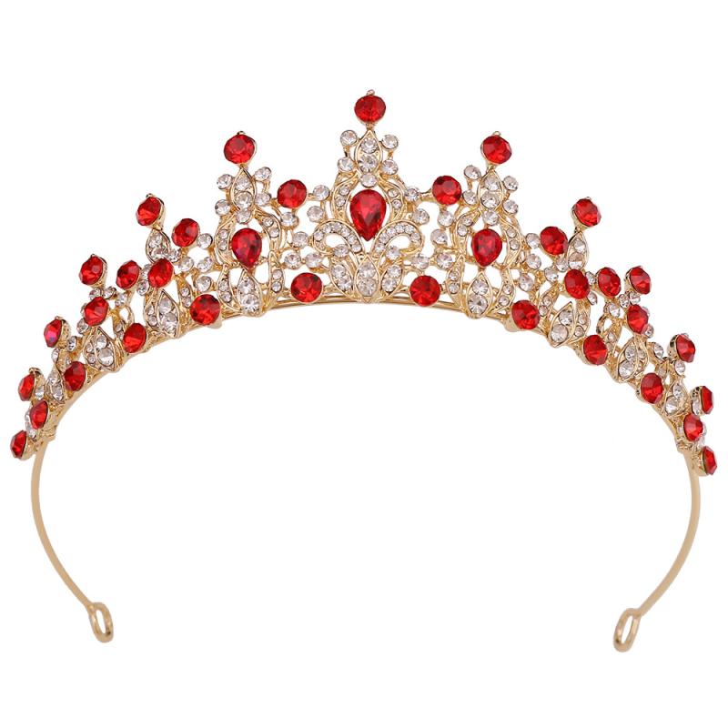 ・カテゴリ: ヘッドドレス・スタイル: 韓国・主な素材: 合金・仕上げ: 厚銀、KCゴールド・対象: レディース・モチーフ: 王冠・加工: ラインストーン装飾・装飾の種類: レッドクリスタル・用途: 結婚式、誕生日、お祝い、展示会、記念日、...