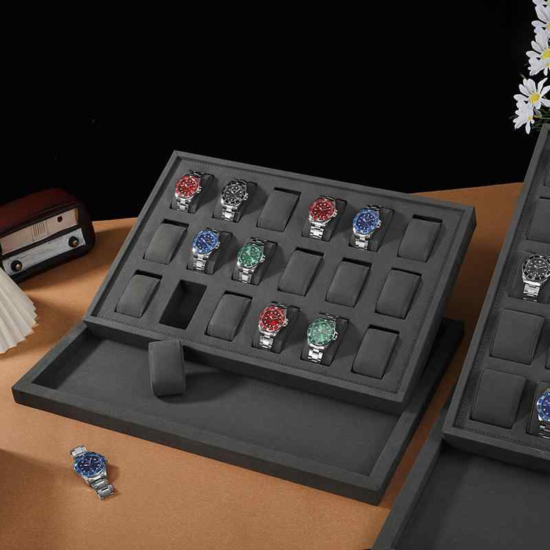 ・種類: 18マス、20マス・素材: 木材・表面素材: ベルベット・形状: 長方形・カラー展開: グレー、グリーン、ゴールド・サイズ: 53.5cm×36.5cm・段数: 2段・スタイル: 高級感