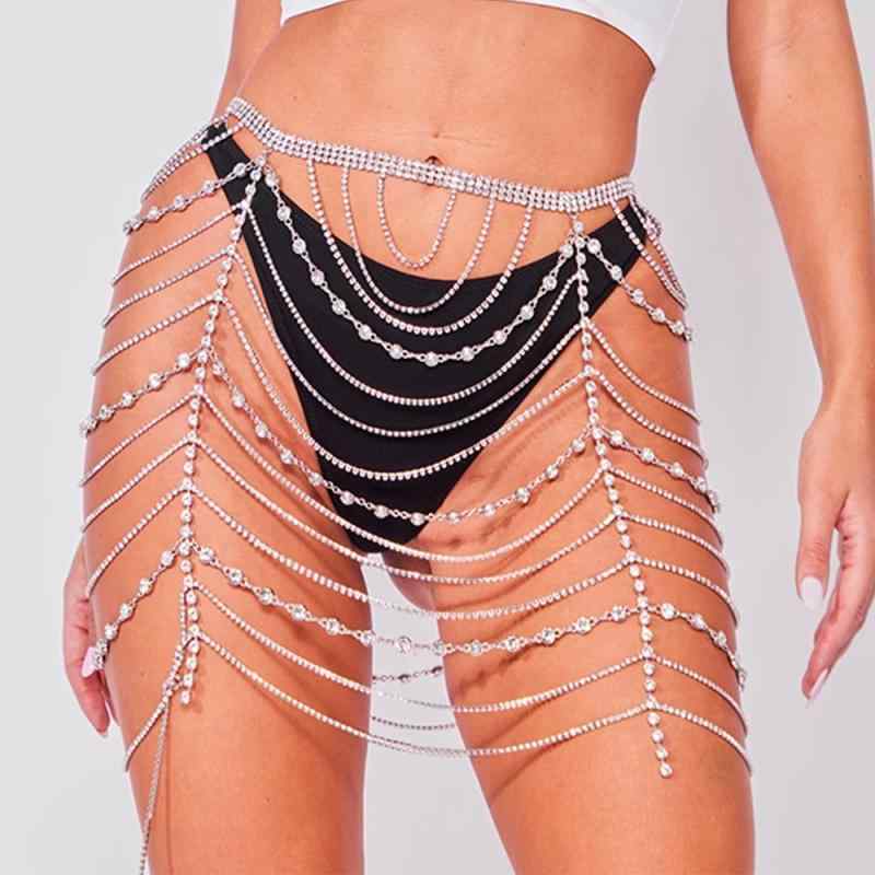 ・カテゴリ: ウエストチェーン、ボディチェーン・スタイル: レディース、欧米風・素材: ラインストーン、銅、合金（人工宝石、半貴石付き）・: ジオメトリック・石の種類: ホワイトクリスタル・加工: メッキ・カラー展開: シルバー、ゴールド・...