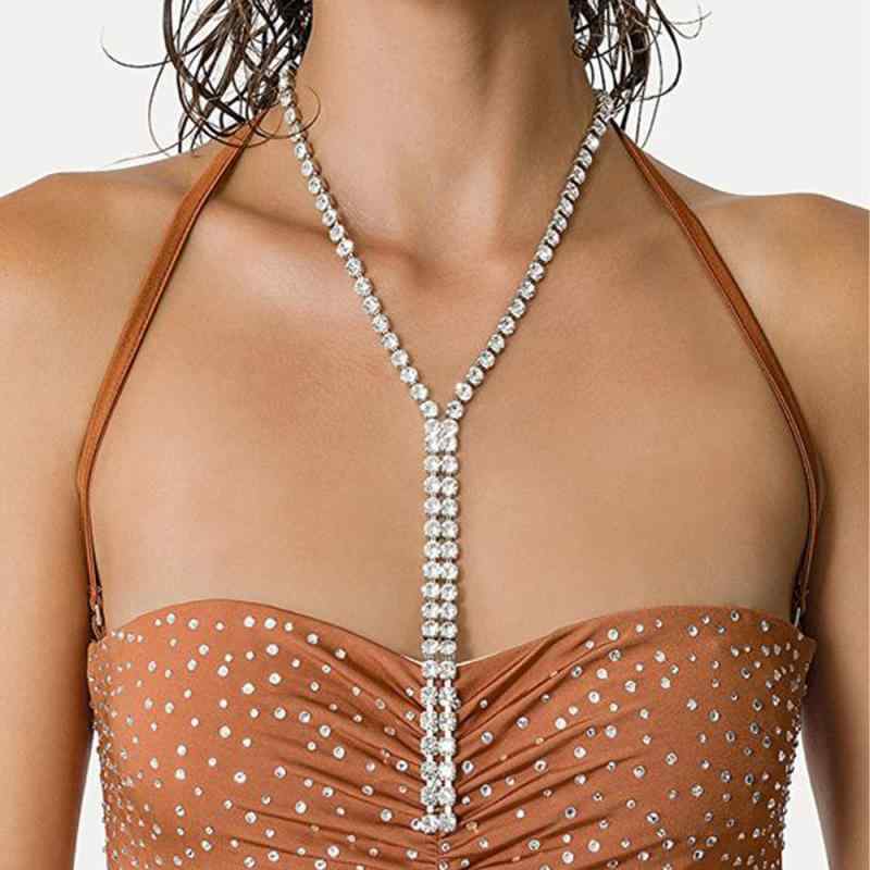 ・カテゴリ: ネックレス・スタイル: 欧米、ファッション、通勤・素材: ラインストーン・ペンダントトップ素材: ラインストーン・加工: メッキ加工・: ジオメトリック・要素: ライン・チェーンの種類: レギュラーチェーン・首周り: 約51-...