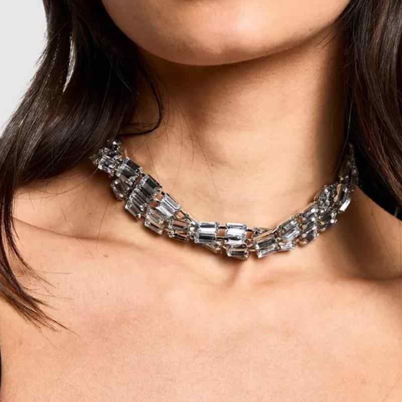 ・カテゴリ: ネックレス・スタイル: 欧米風、ファッション、通勤・素材: ラインストーン・加工: メッキ・: ジオメトリック、リング・チェーンの種類: 標準チェーン・カラー: シルバー、ゴールド・重量: 約20g・対象: レディース