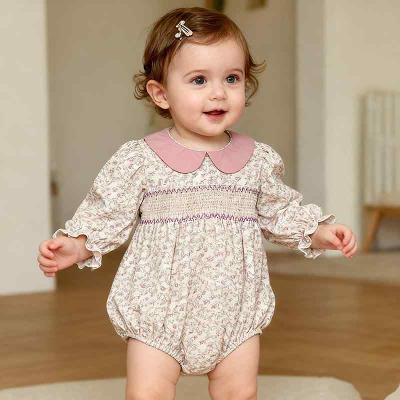 ・カテゴリ: ロンパース・対象年齢: 新生児（0〜1歳、80cm以下）・性別: 男女共用・袖丈: 長袖・生地の厚さ: 普通・主な素材: 綿・留め具の種類: スナップボタン・スタイル: 韓国・カラー展開: ライトパープル、ダークパープル、イエ...