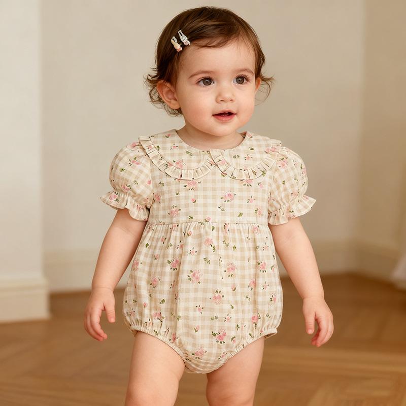 ・カテゴリ: ロンパース・スタイル: 韓国・主な素材: 綿・袖丈: 半袖・対象: 男女兼用・対象年齢: 新生児（0〜1歳）・厚さ: 薄手・留め具の種類: スナップボタン・サイズ展開: 66cm, 73cm, 80cm, 90cm