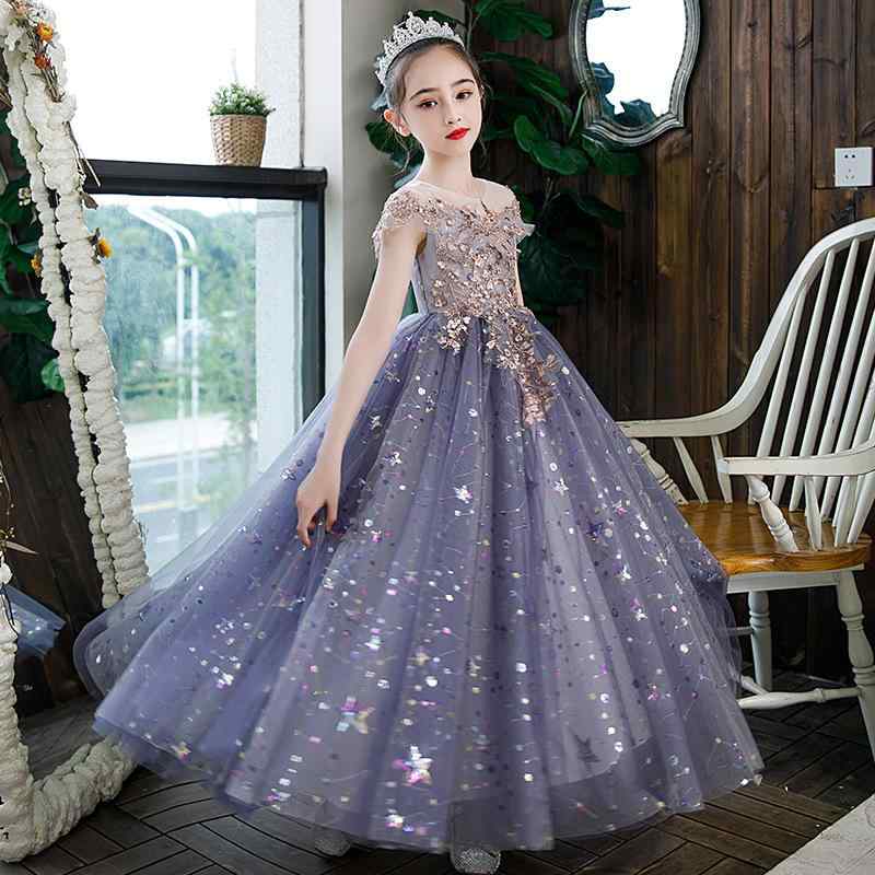 ・カテゴリ: 子供用ドレス・性別: 女の子・加工: プリーツ、コーティング、シャーリング、酵素洗い・スタイル: プリンセス・主な素材: ポリエステル 80%、合成繊維混紡・裏地素材: ポリエステル 10%・カラー展開: パープル（半袖）、パ...