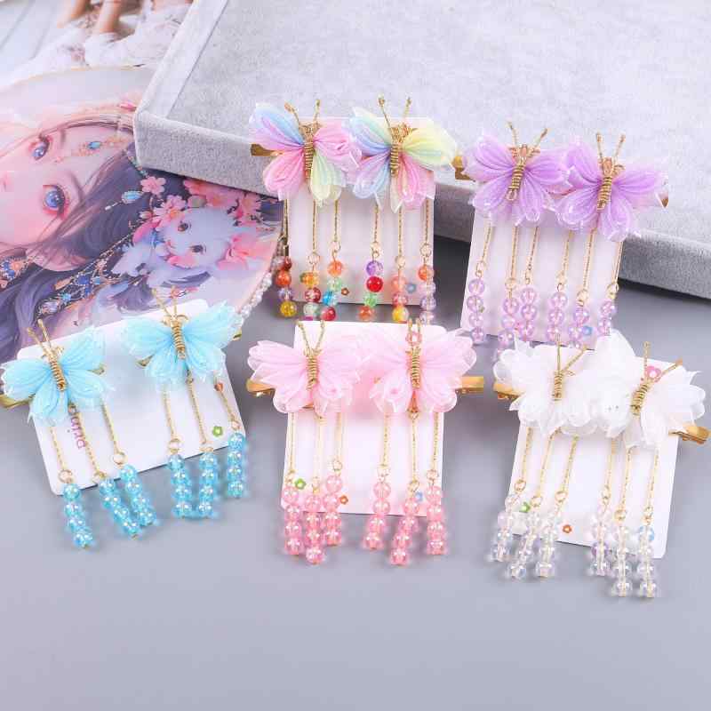 ・カテゴリ: ヘアアクセサリー、ヘアクリップ・スタイル: キッズ・対象年齢: 6歳以上・素材: 布・: バタフライ、フラワー・カラー: スカイブルー、ライトパープル、ピンク、レインボー、ホワイト・タイプ: ダッカールクリップ・加工: ハンド...