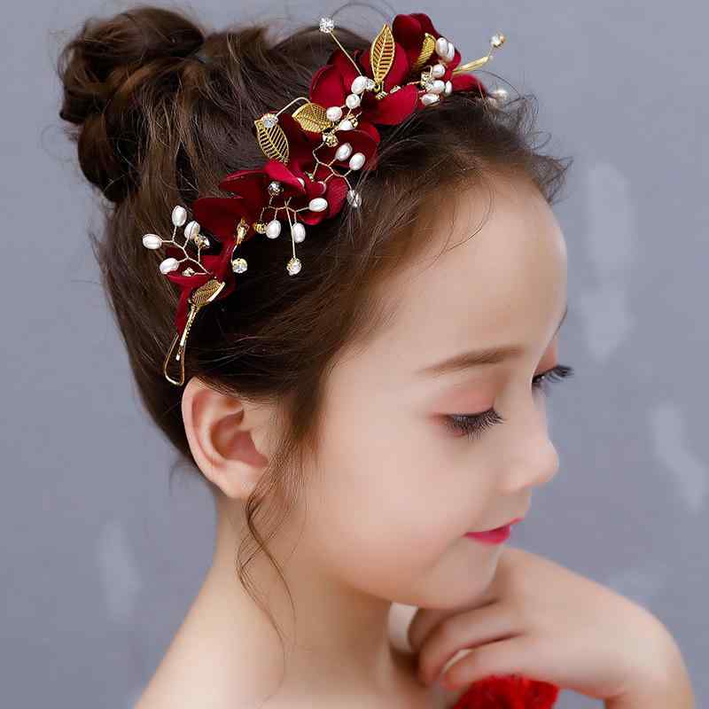 ・カテゴリ: ヘアアクセサリー、カチューシャ、ヘアバンド・対象: 子供・対象年齢: 3歳以上・素材: 布・カラー: レッド・モチーフ: 花・スタイル: 韓国・: ボヘミアン、レース・加工: ハンドメイド