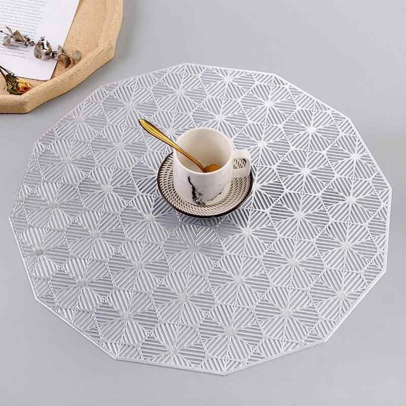 ・素材: PVC・柄: 幾何学模様・カラー展開: ゴールド、シルバー・形状: 円形・スタイル: モダン、シンプル・サイズ: 直径38cm