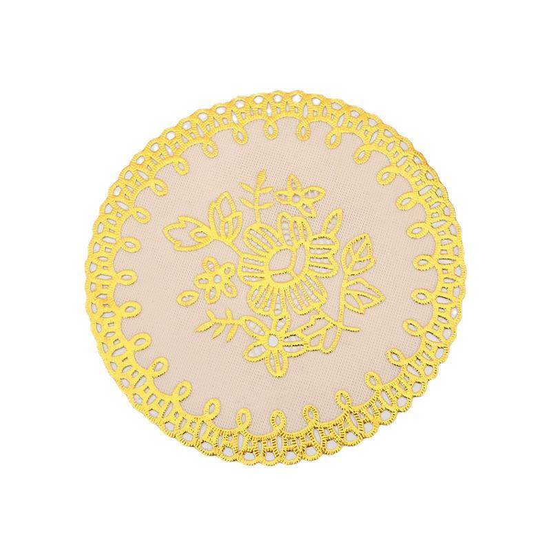 ・主な素材: PVC・柄: 花柄・カラー展開: ゴールド、シルバー・形状: 円形・スタイル: モダン、シンプル・サイズ: 12cm