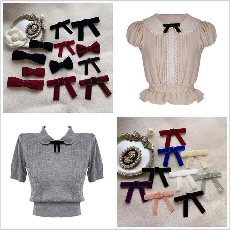 ・カテゴリ: リボンタイ、ボウタイ・製法: ハンドメイド・主な素材: ベロア・柄: 無地・モチーフ: リボン・仕様: ピン留め・スタイル: レディース・テイスト: 韓国ファッション・対象年齢: 大人用・カラー展開: ブラック、レッド、コーヒ...