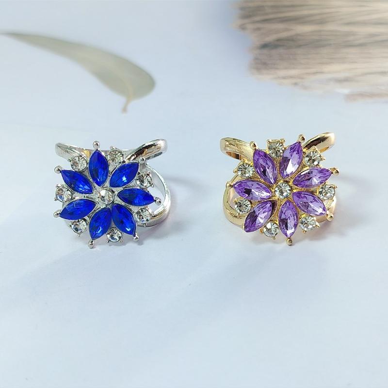 ・素材: 合金・スタイル: レディース・: 花、幾何学・カラー展開: バイオレット、ロイヤルブルー