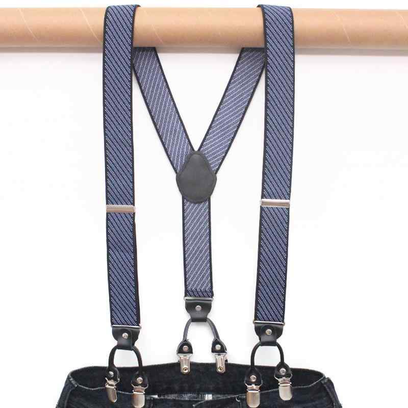 ・素材: 伸縮性バンド、床革、金属パーツ・サイズ: 約3.5×115cm・クリップ数: 6個・伸縮性: 強・対象: 成人・加工: ジャカード織り・性別: 男女兼用・カラー: ネイビー