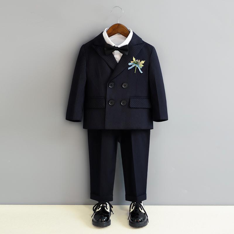 ・性別: 男の子用・スタイル: 韓国・タイプ: パンツスーツ・対象年齢: 3〜8歳・袖丈: 長袖・パンツ丈: ロングパンツ・生地加工: 柔軟加工、酵素洗い・厚さ: 普通・柄: ストライプ・要素: セットアップ、ストライプ、ブリティッシュ、ト...