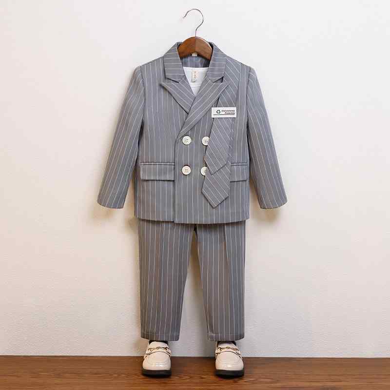 ・カテゴリ: 子供用ジャケット・コート・性別: 男の子・対象年齢: 3〜8歳（100〜140cm）・襟の: テーラードカラー・スタイル: ブリティッシュスタイル・柄: ストライプ・生地の厚さ: 普通・加工: ソフト加工・要素: セットアップ...