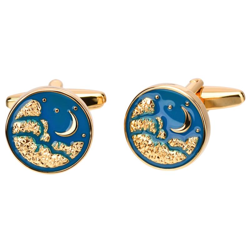 ・カテゴリ: カフリンクス・主な素材: 銅・スタイル: エレガント・対象: 男女兼用・: ジオメトリック・加工: 電気メッキ・カラー: ブルー