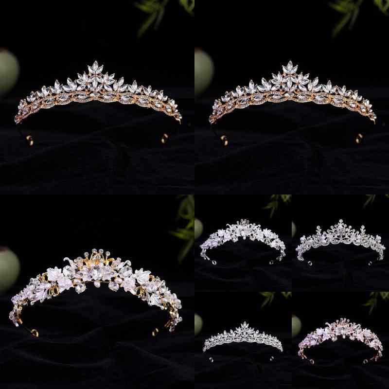 ・カテゴリ: ヘアアクセサリー・スタイル: プリンセス・素材: 合金・タイプ: レディース・: クラウン・加工: ハンドメイド・装飾: ホワイトクリスタル・推奨シーン: 結婚式、誕生日、お祝い、記念日・カラー: ゴールド（クリスタル）、シル...