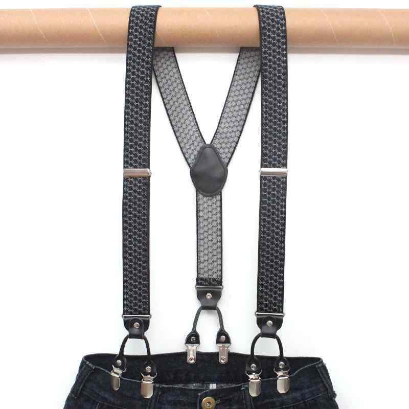 ・素材: ゴム、二層牛革、金属パーツ・サイズ: 3.5×115cm・クリップ数: 6個・伸縮性: 強・対象年齢: 成人・製法: ジャガード織・性別: 男女兼用・カラー展開: ブラック