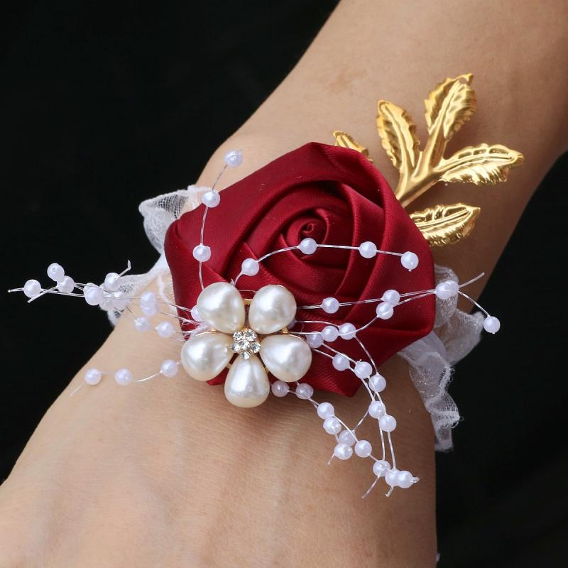 ・カテゴリ: リストコサージュ・素材: 布製・加工: ハンドメイド・使用シーン: ウェディング、結婚式・スタイル: 韓国・サイズ: 約5cm × 5cm・重量: 約20g・カラー展開: ダークワインレッド、アイボリー、ミルク、ライトブルー、...