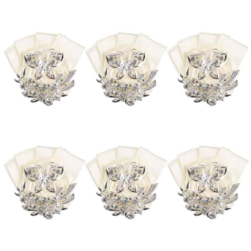 ・主な素材: 布・製造工程: ハンドメイド・使用シーン: 結婚式、式典、ビジネス宴会、舞台・カラー: クリーム・サイズ: 5cm*10cm、7cm*6cm・スタイル: 韓国スタイル・重量: 約23.5g