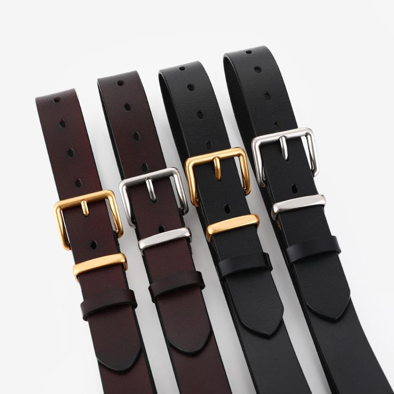 ・素材: 牛床革・バックル素材: 合金・留め具の種類: ピンバックル・カラー: ゴールドバックル-ブラック、ゴールドバックル-コーヒー、シルバーバックル-ブラック、シルバーバックル-コーヒー・長さ: 105cm、110cm・サイズ: 105...