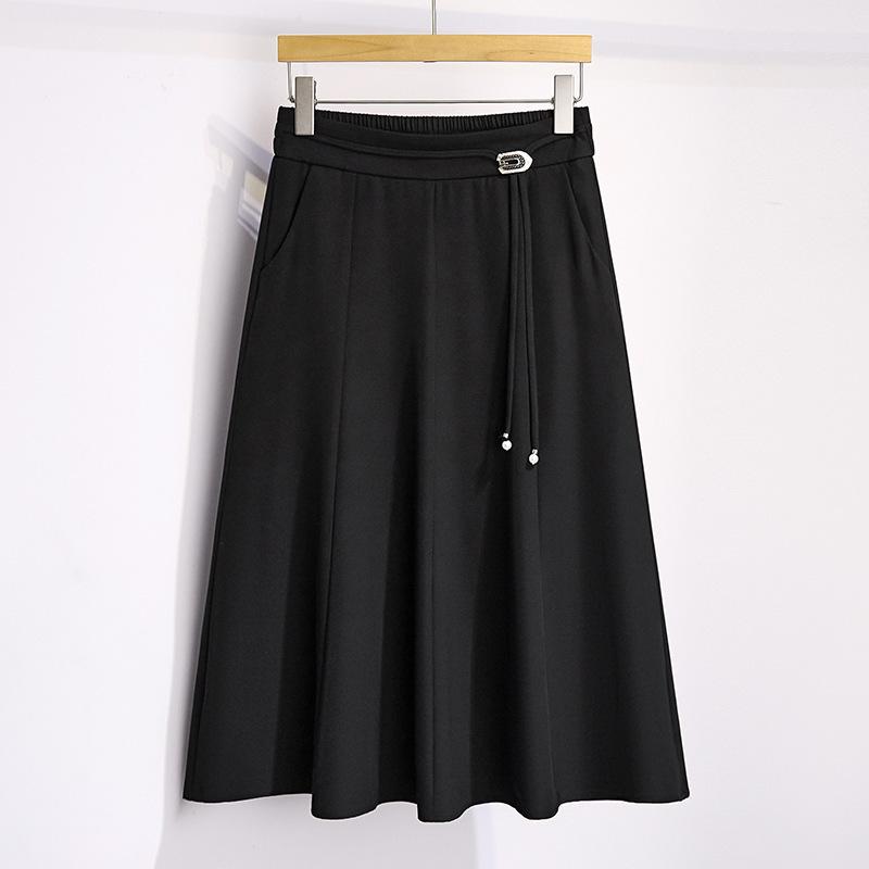 ・カテゴリ: スカート・柄: 無地・: 切り替え・素材: ポリエステル、ポリウレタン・素材含有率: 50% - 70%・シルエット: Aライン・スカート丈: ミモレ丈・カラー展開: カーキ、ブラック・サイズ展開: M、L、XL、2XL、3X...