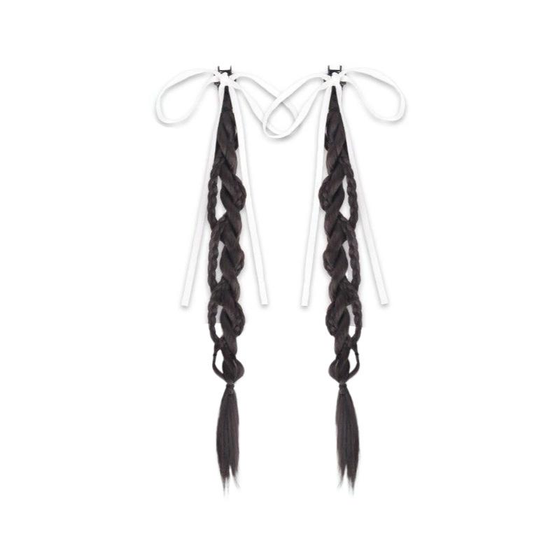 ・カテゴリ: ポニーテールウィッグ・スタイル: ツイスト編み・タイプ: クリップ式・対象: レディース・製法: 手植え・素材: 耐熱ファイバー・カラー: ナチュラルブラック、コールドブラウン