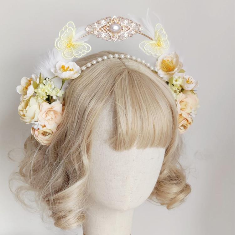 ・カテゴリ: ヘアアクセサリー・素材: 羽毛・カラー展開: イエロー、ピンク、オフホワイト、グリーン、パープル