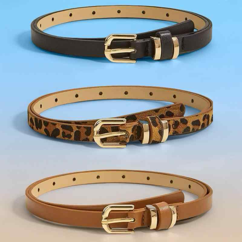 ・素材: PUレザー・バックル素材: 合金・留め具の種類: ピンバックル・要素: 波、水流・カラー展開: レオパード、ブラック、ライトブラウン・幅: 細身（2cm未満）・サイズ: 幅約1.3cm、長さ約101cm・重量: 約30g・スタイル...